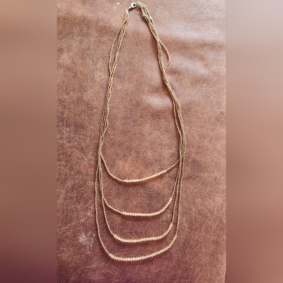 Jewelry | Gold Beaded Multistrand Layered Necklace | Poshmark